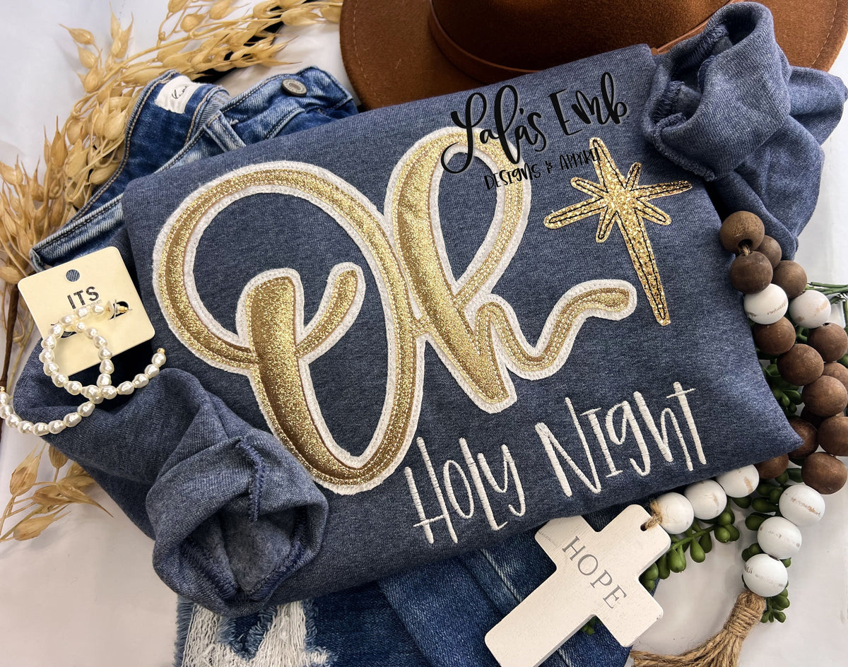 Oh Holy Night Double Stack Applique / Embroidery Design ...