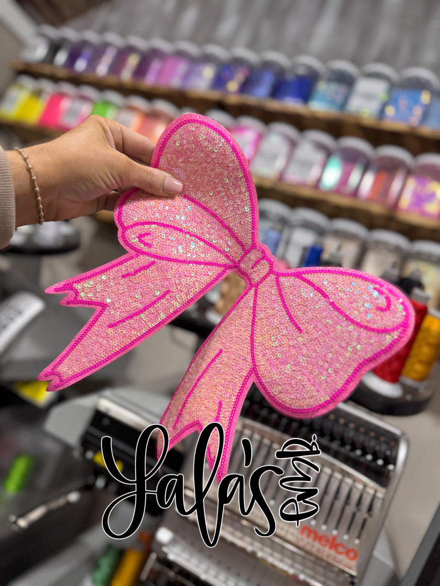 BIG Sequin Bow Patch – Lalasembroiderydesigns