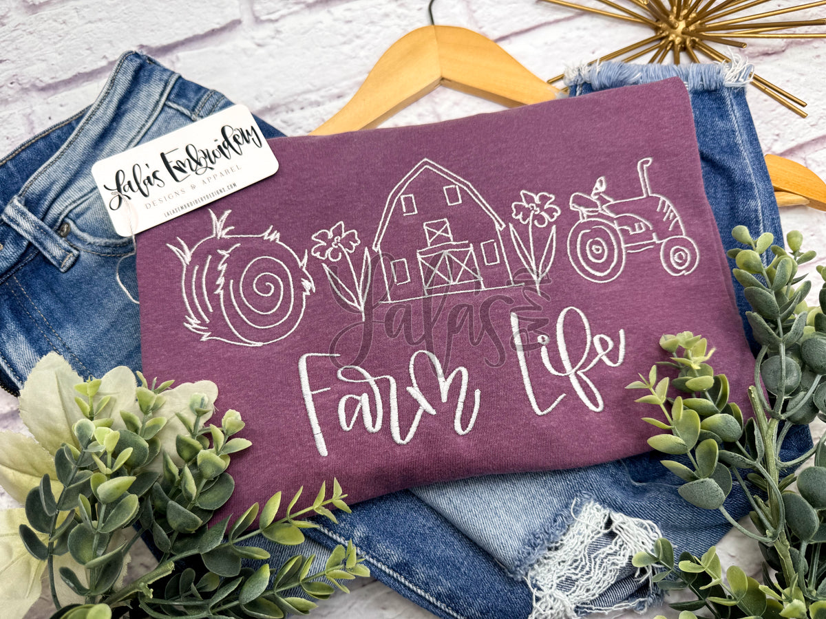 Farm Life Doodled Icon Embroidery Design – Lalasembroiderydesigns