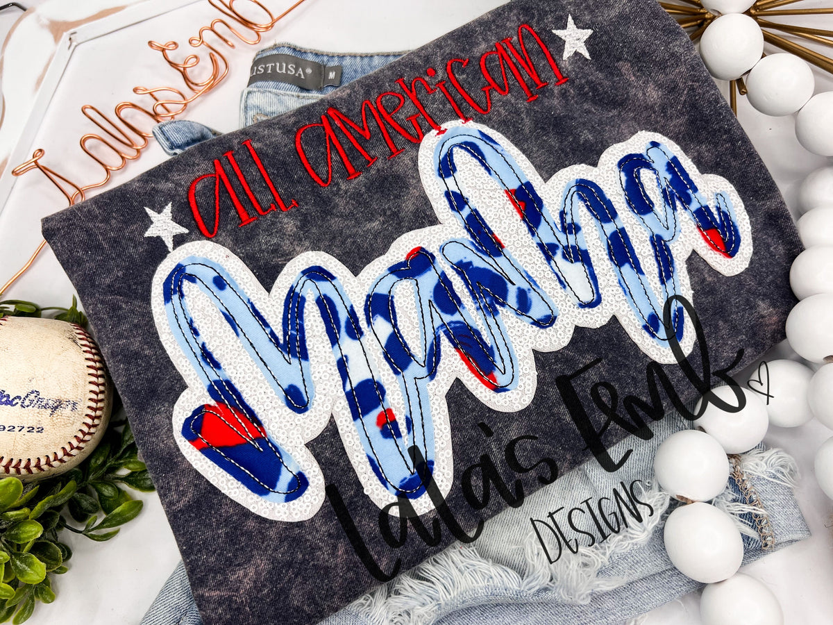 All American Mama Double Stack Applique / Embroidery Design ...