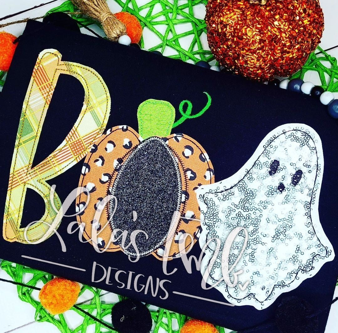 BOO Applique Design – Lalasembroiderydesigns