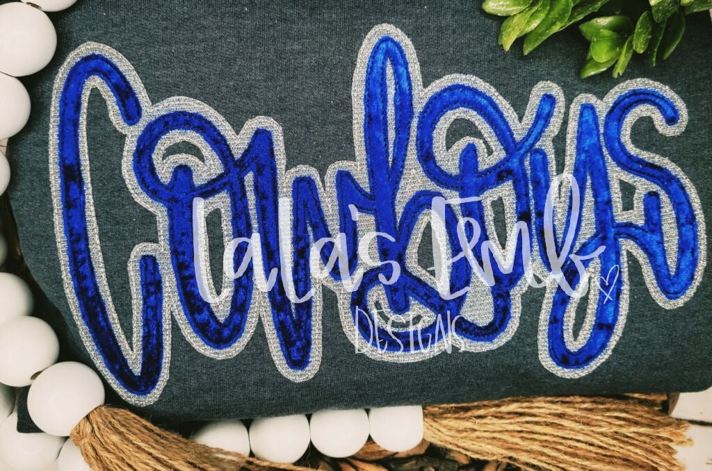 Cowboys Double Stack Applique Design – Lalasembroiderydesigns