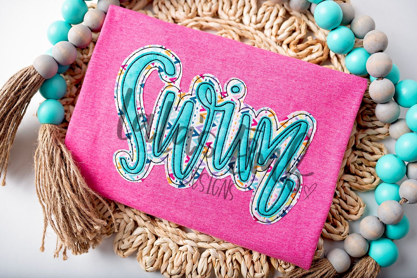Swim Double Stack Applique Design – Lalasembroiderydesigns